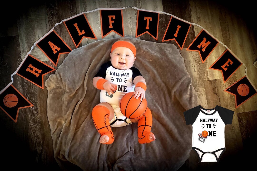 Personalized Basketball Half Way to One Birthday Uniform Jersey Halfway ...