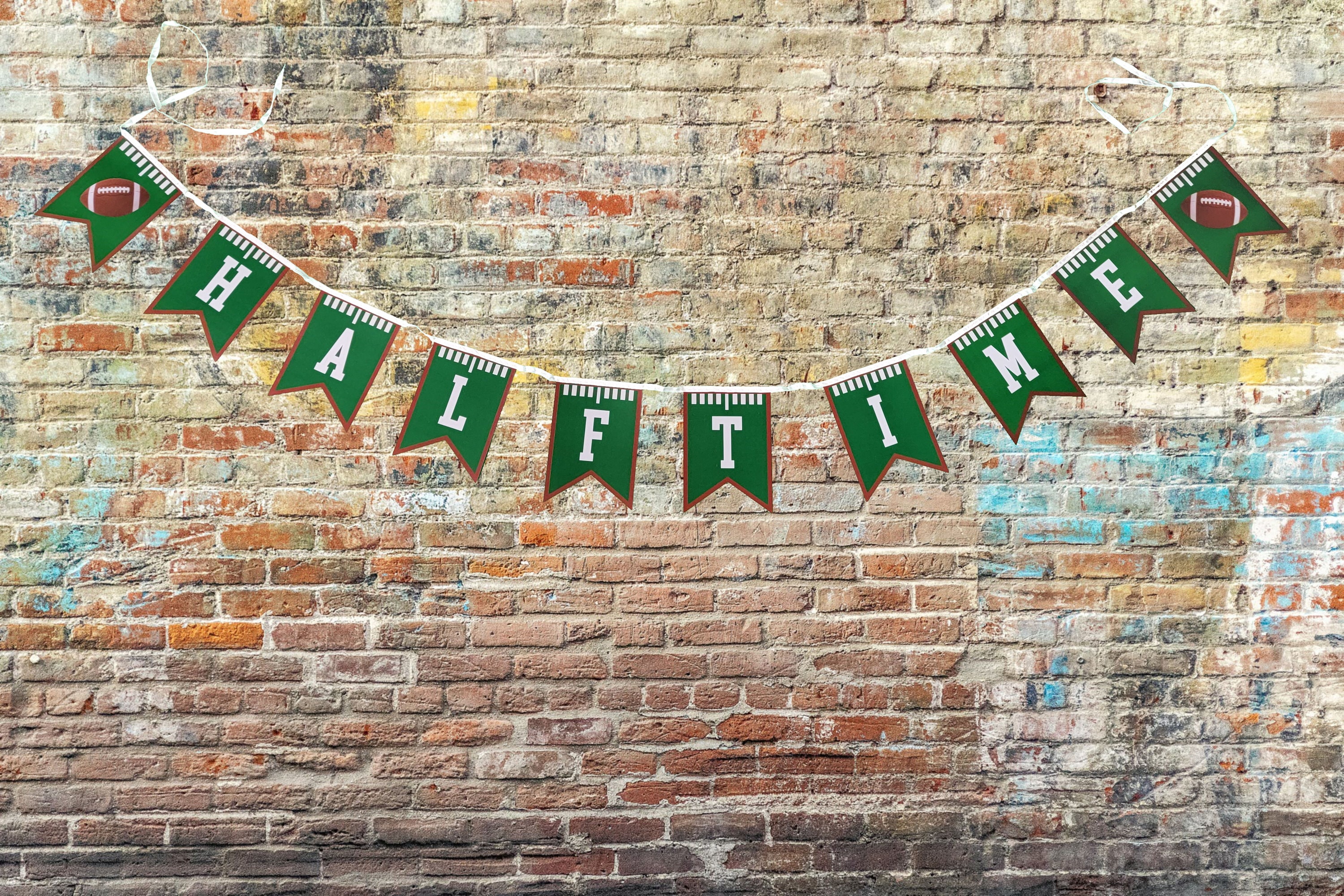 Halftime Half Time Football Wall Banner 6 Months Birthday - Etsy