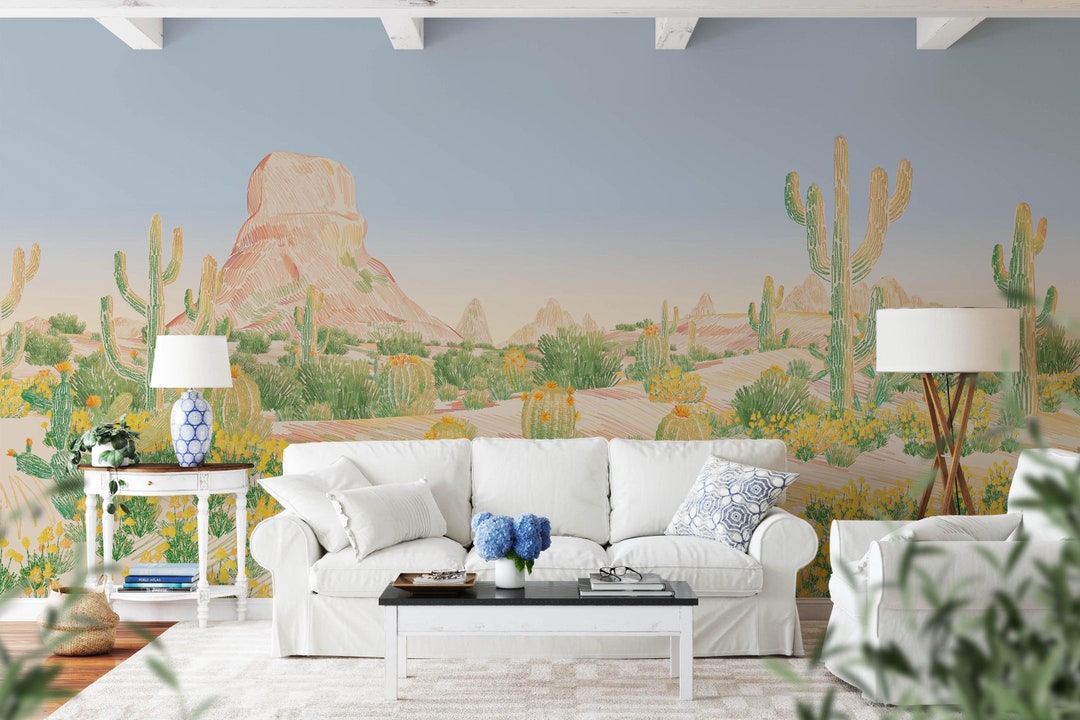 Lush Desert Mural Peel & Stick Wallpaper Self-adhesive Removable ...