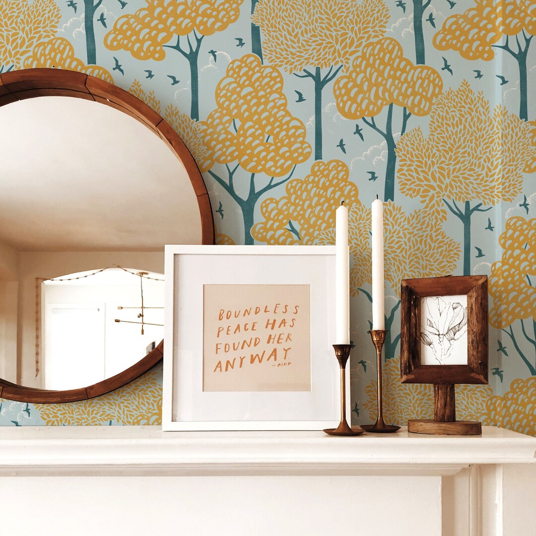 Peel & Stick Wallpaper - Forest Flock - Pre-pasted and Unpasted ...
