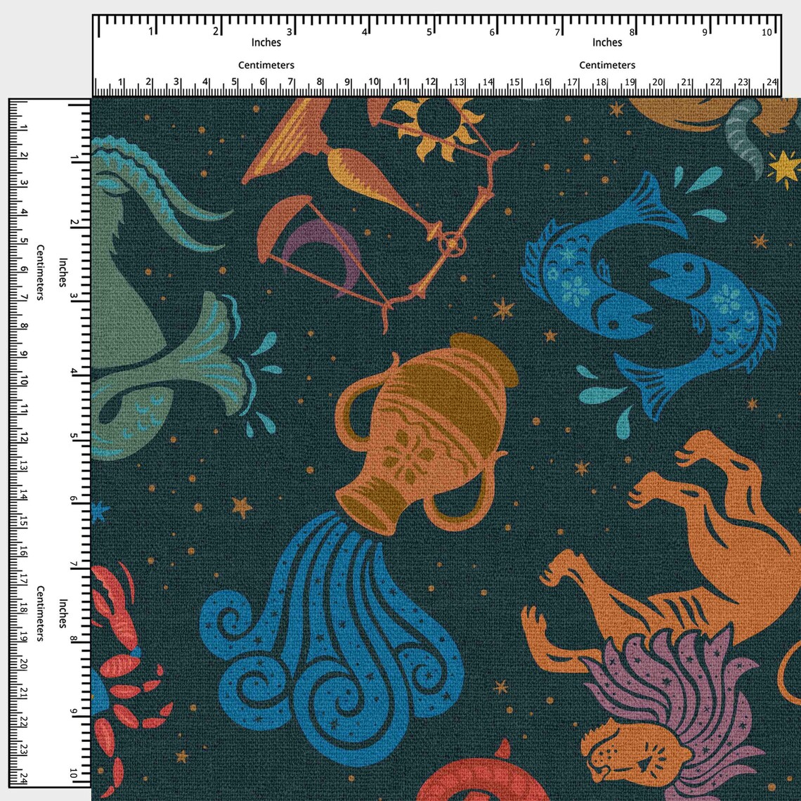 Zodiac Sign Fabric by the Yard - Pattern Fabric for Home Projects ...