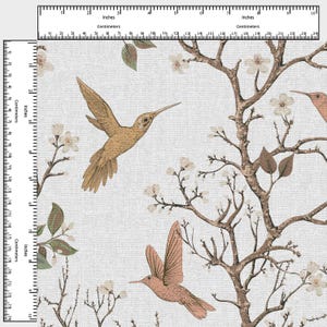 Golden Hummingbird Fabric by the Yard - Pattern Fabric for Home ...