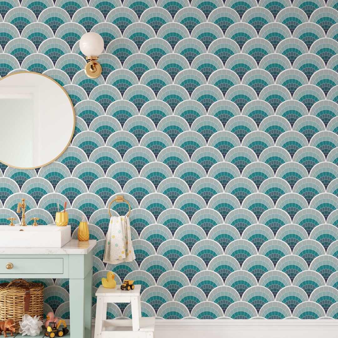 Art Deco Pattern Wall Covering - Removable Peel and Stick Wallpaper ...