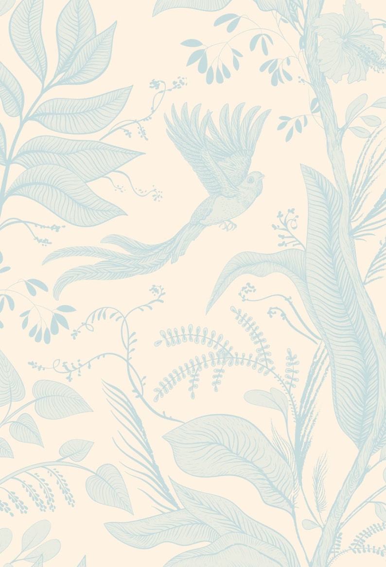 Sweet Blue Hummingbird Pattern Wallpaper Removable Self - Etsy