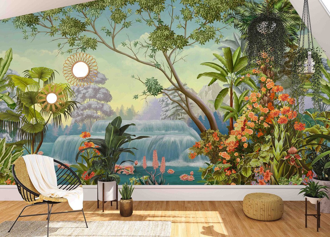 Peel & Stick Wallpaper - Hawaiian Vibe Mural - Removable Pre-pasted ...