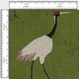 Chinoiserie Cranes Fabric by the Yard - Pattern Fabric for Home ...