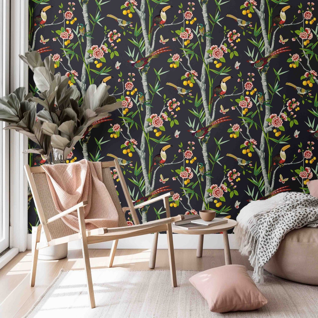 Birds of Amazon Peel & Stick Wallpaper - Floral Removable Self Adhesive ...