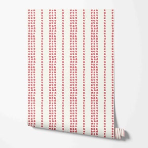 Relaxed Red Stripes Pattern Wallpaper | Peel & Stick | Pre-pasted ...