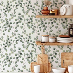 Eucalyptus Pattern Wallpaper Foliage Décor Removable Self - Etsy