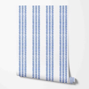 Blue Summer Stripes Pattern Wallpaper | Peel & Stick | Pre-pasted ...