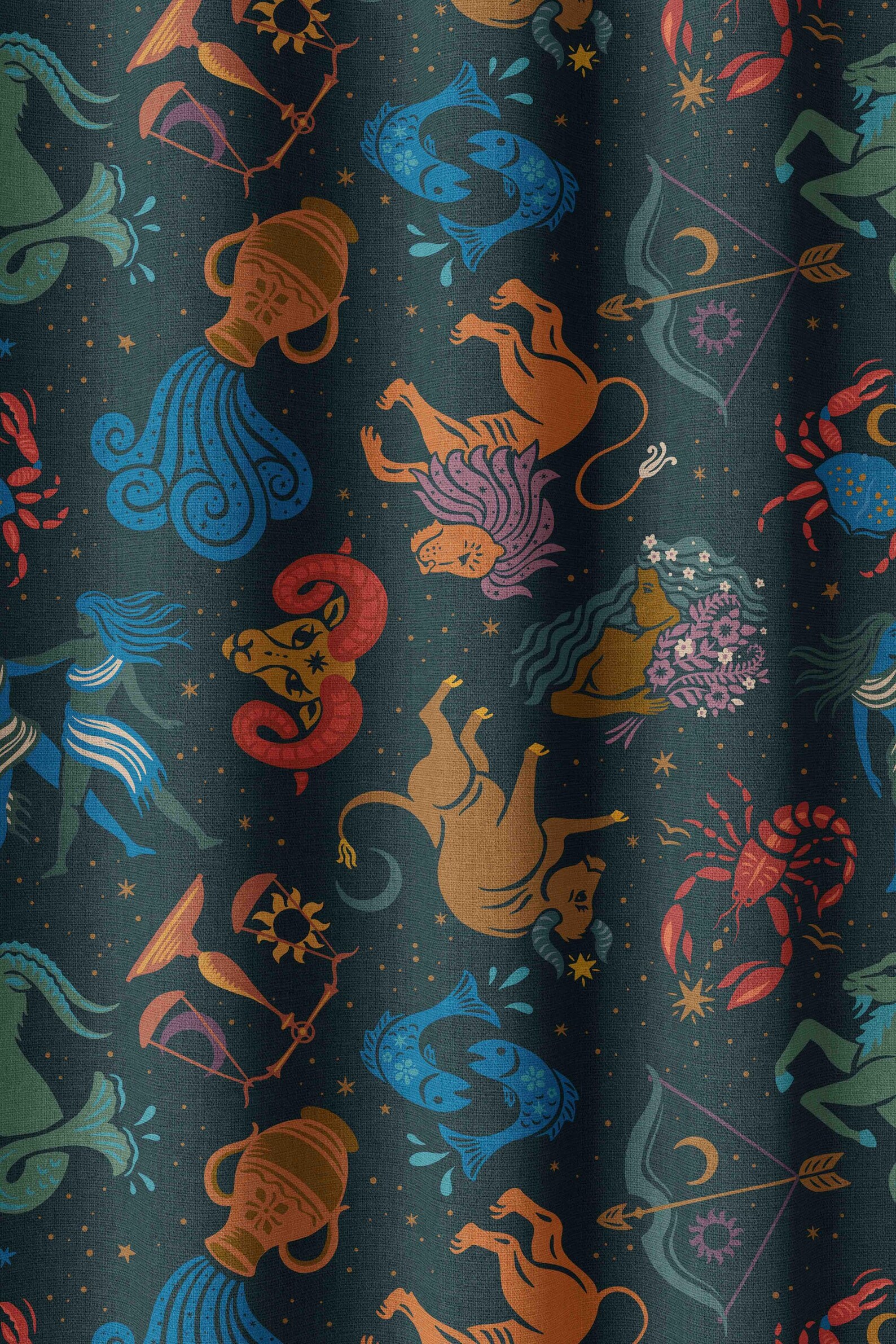Zodiac Sign Fabric by the Yard - Pattern Fabric for Home Projects ...