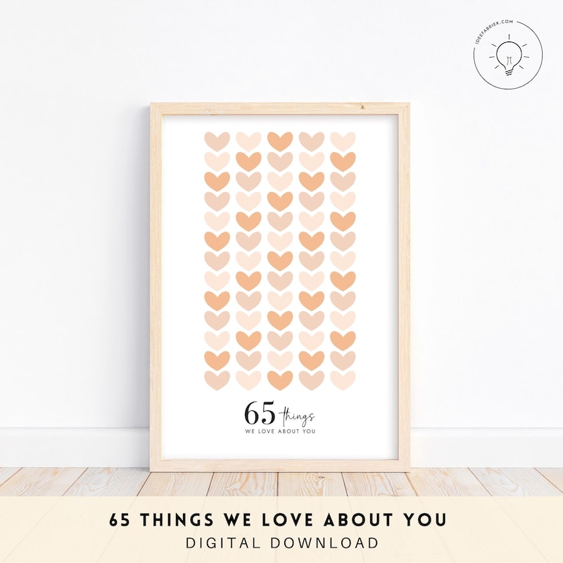 65 Reasons We Love You - Etsy