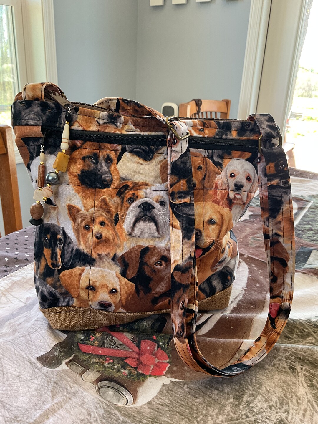 Great Collage of Dogs Crossbody or Shoulder Adjustable Strap Fabric ...