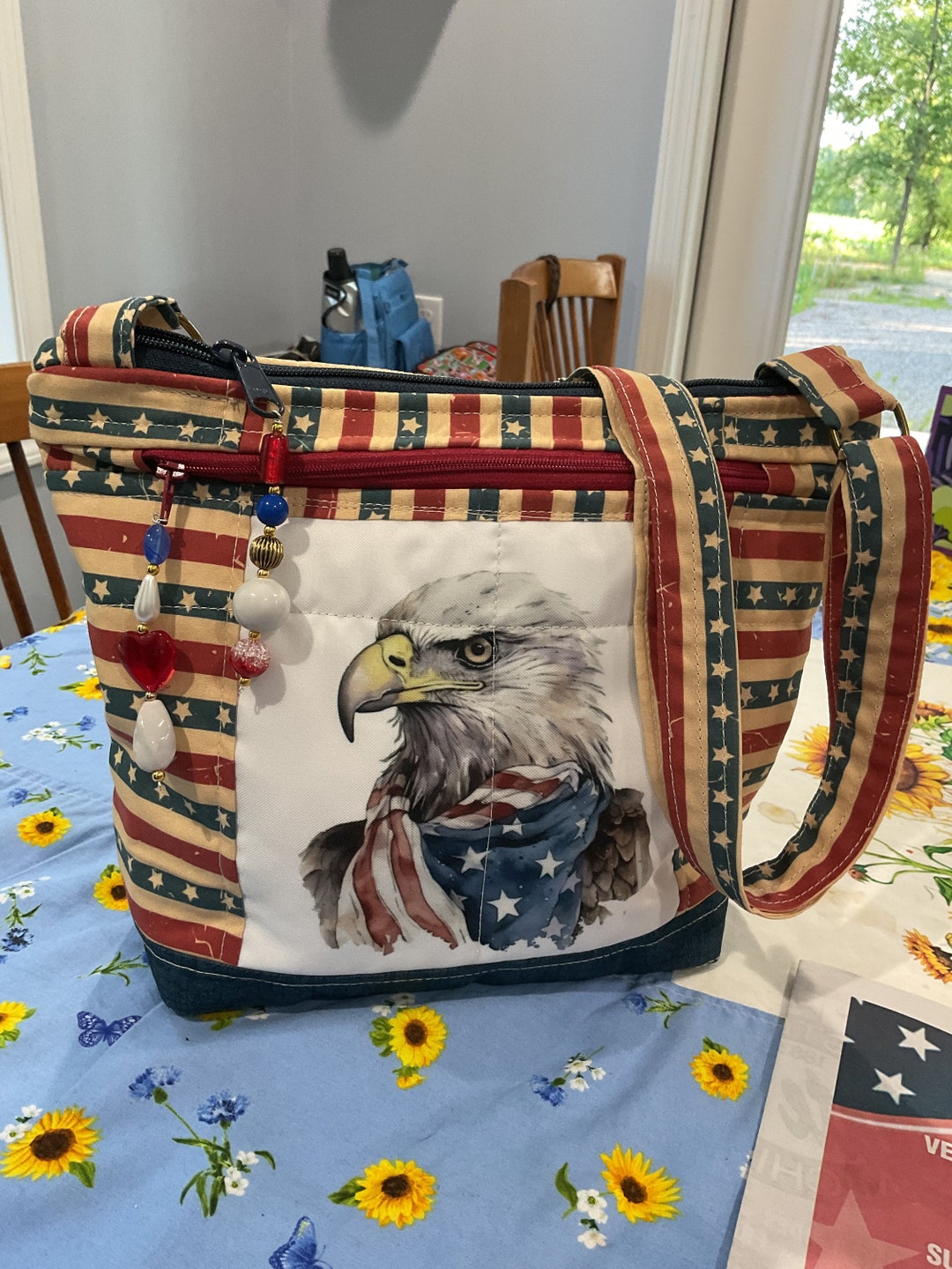 Americana Patriotic Flag and Eagle Small Shoulder or Crossbody Strap ...