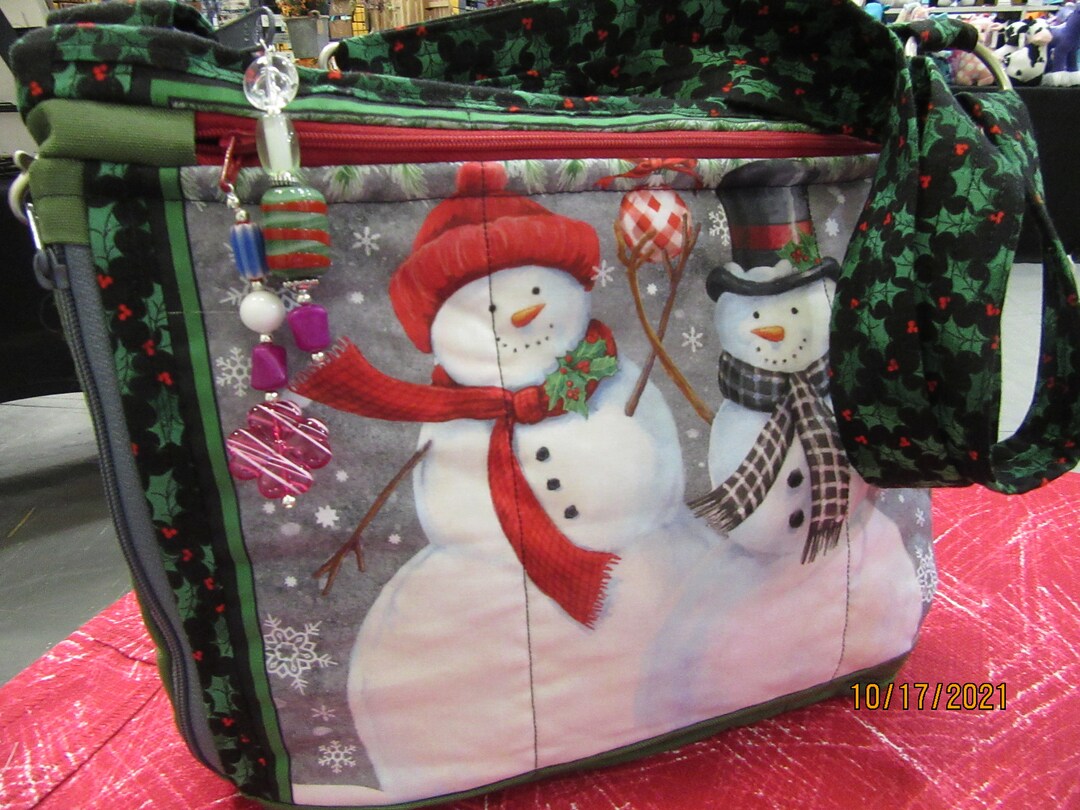 Wonderful Snowmen Adjustable Strap Fabric Purse 100% Handmade - Etsy