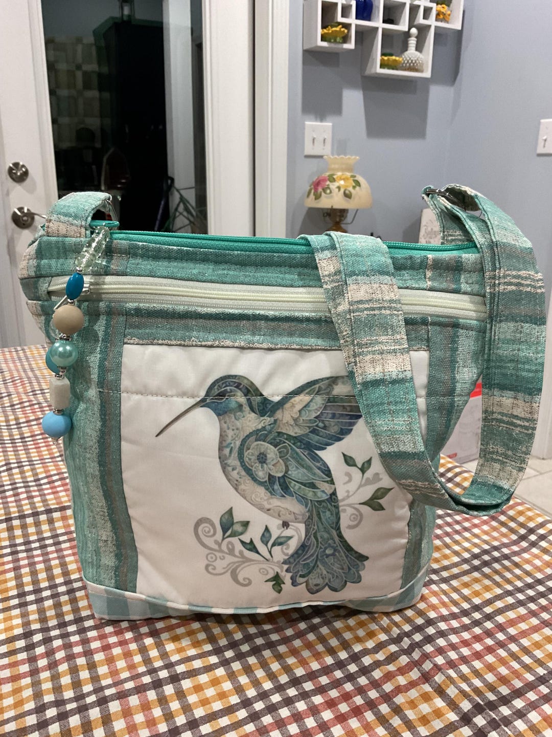 Pretty Pastel Folk Art Hummingbird Small Shoulder or Crossbody Strap ...