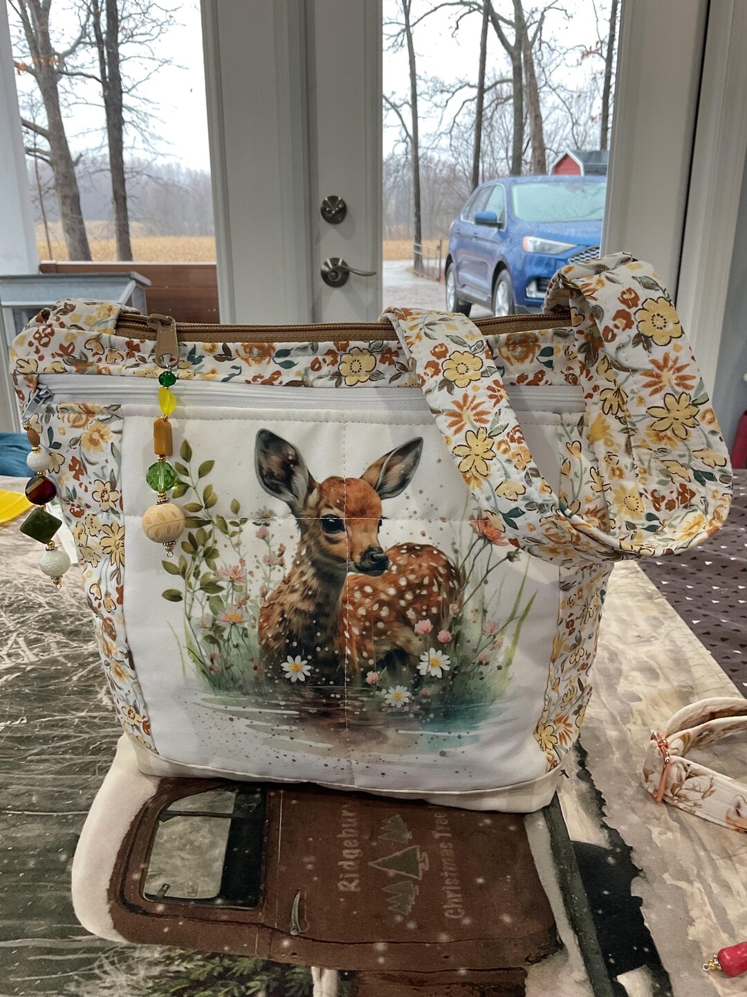 NEW STYLE Pocket and Key Fob Darling Fawn and Pond Crossbody or ...