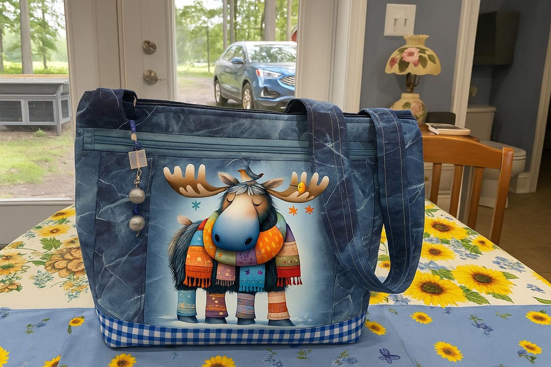 Great Pocket and Key Fob Great Silly Moose Crossbody or Shoulder ...
