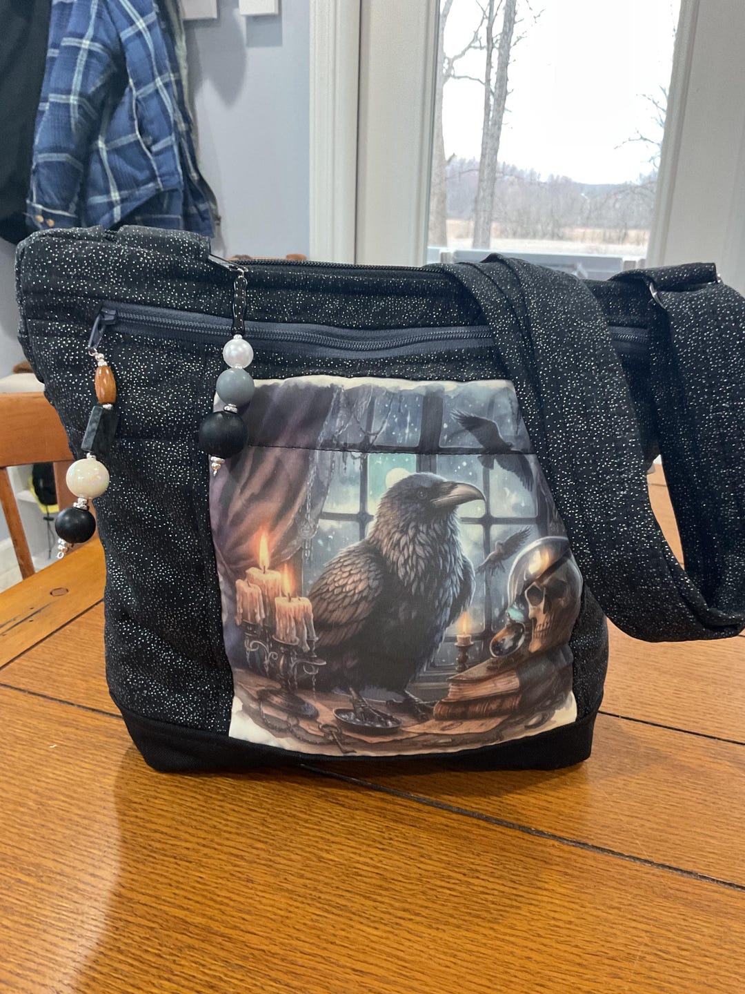 NEW Double Picture Black Crow and Castle Crossbody or Shoulder ...