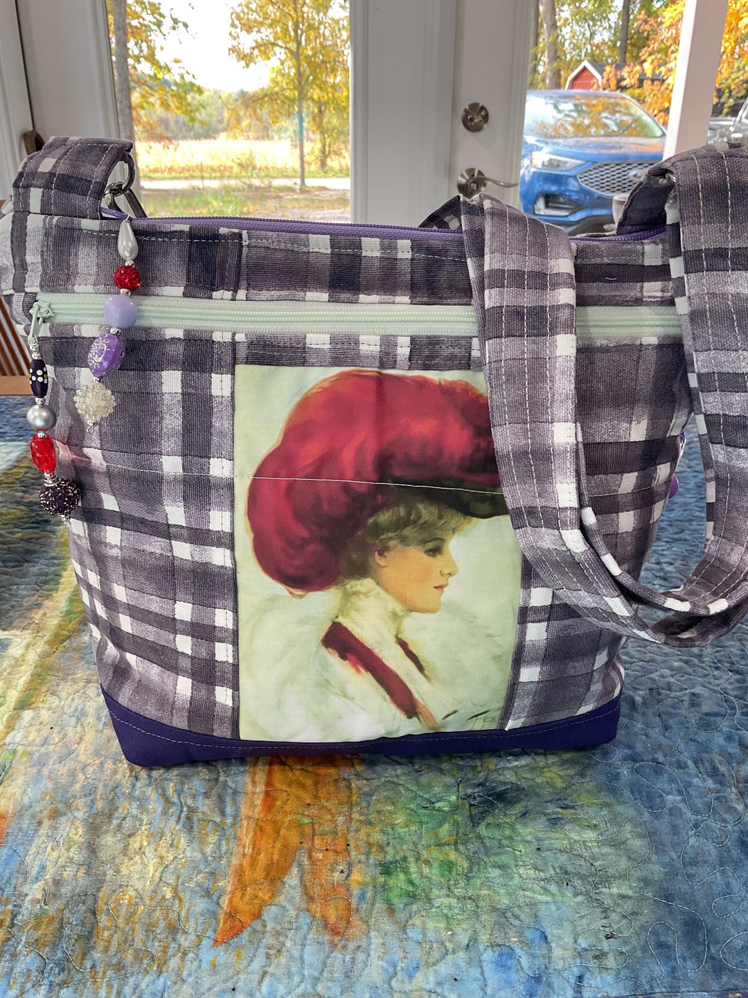 Red Hat Suffragette Lady Adjustable Strap Fabric Purse 100% Handmade - Etsy