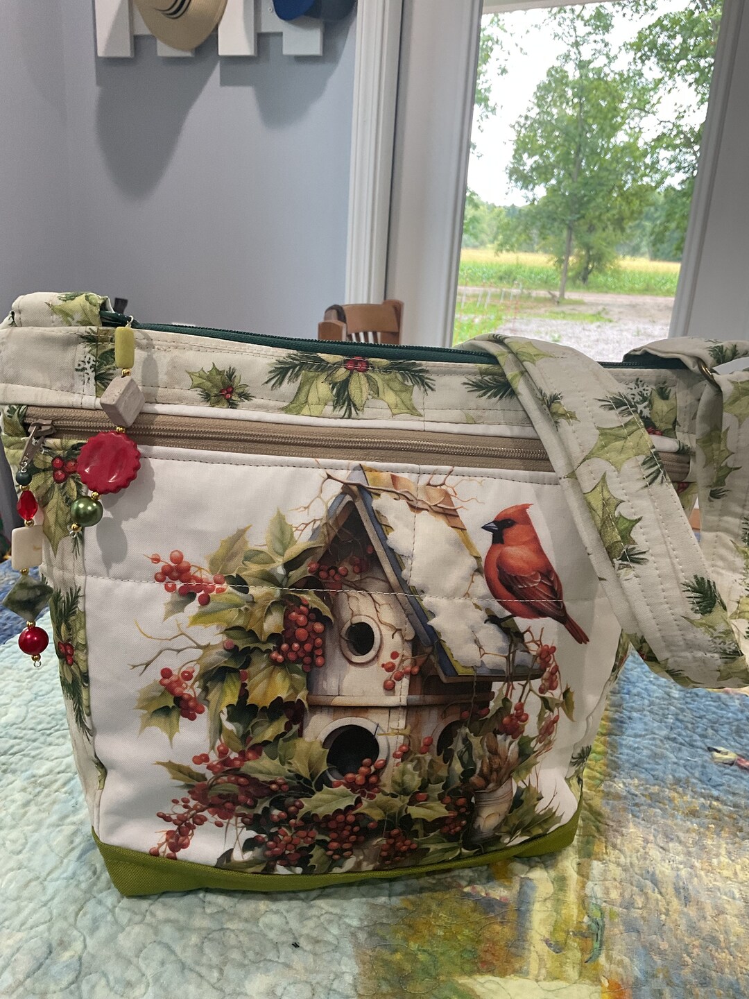 Gorgeous Old Victorian Birdhouse and Cardinal Crossbody or Shoulder ...
