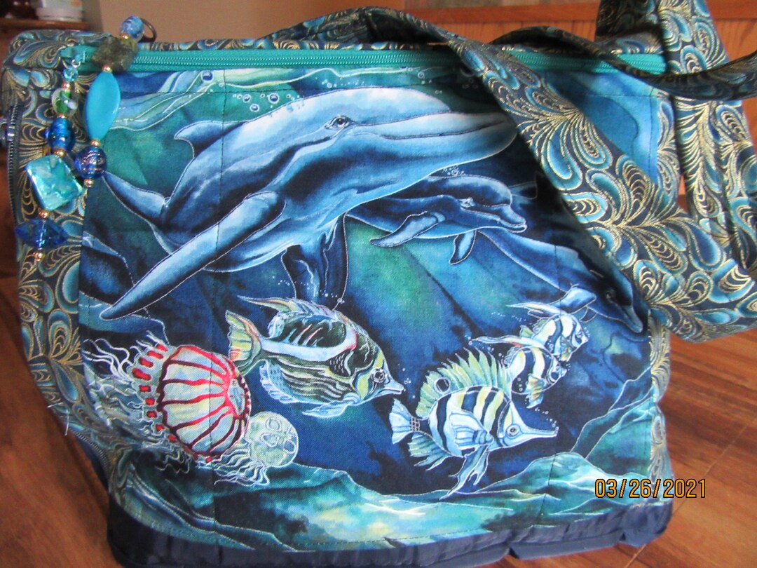 Wonderful Dolphins and Turtles Crossbody or Shoulder Adjustable Strap ...