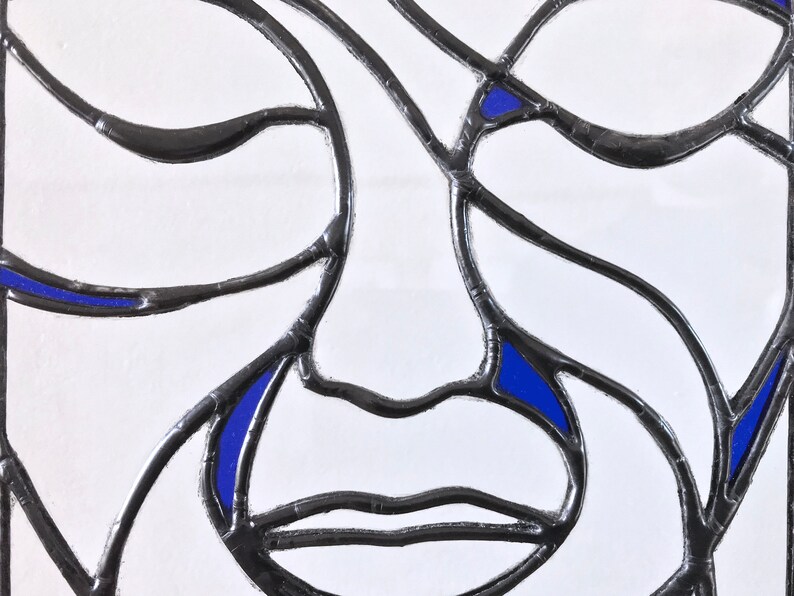 Stained Glass Face Abstract Female Minimalist Woman's | Etsy