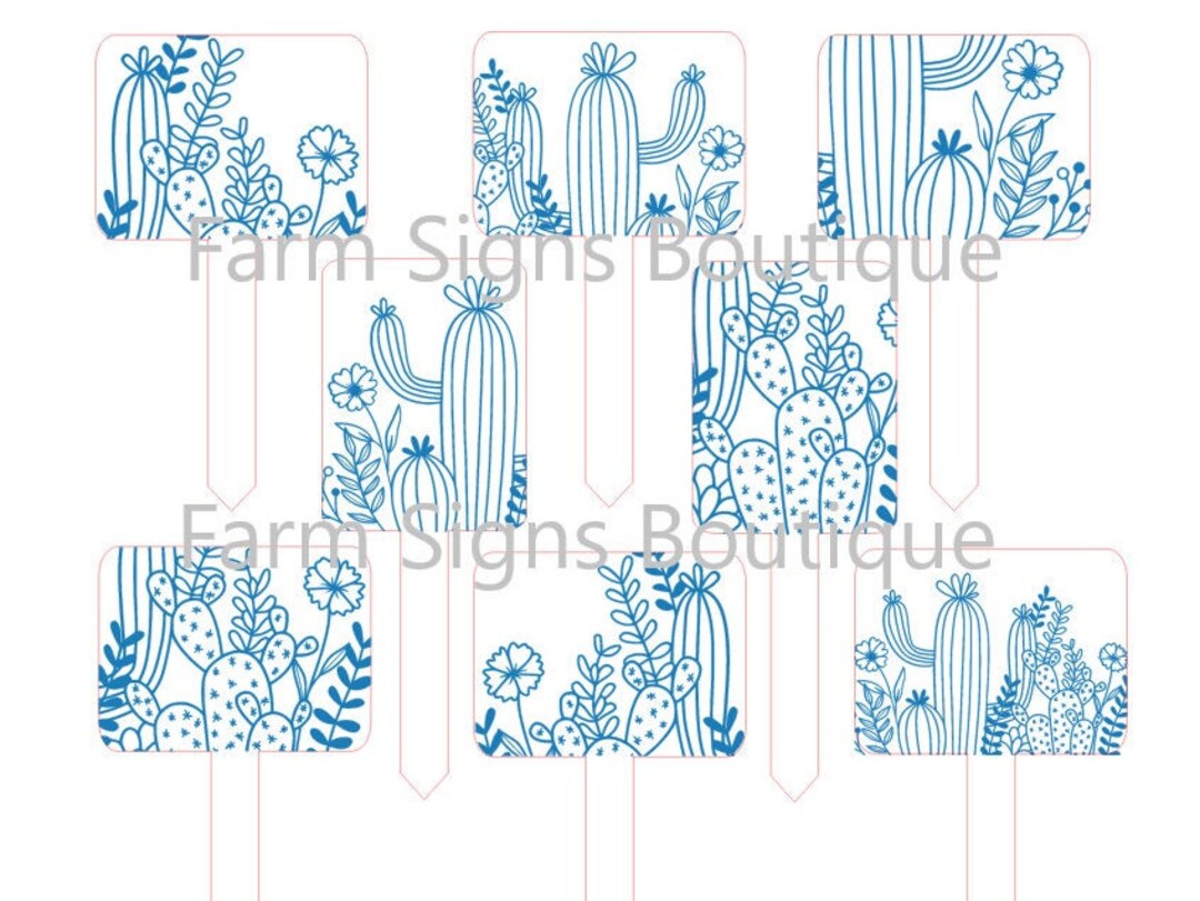 Gardening SVG, Plant Stake SVG Cactus Set 1, House Plant Marker File ...