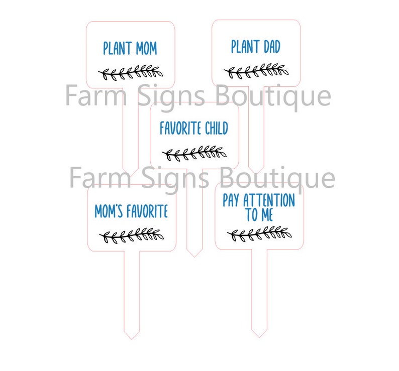 Gardening SVG Plant Stake SVG Vine Set 5 House Plant Marker - Etsy