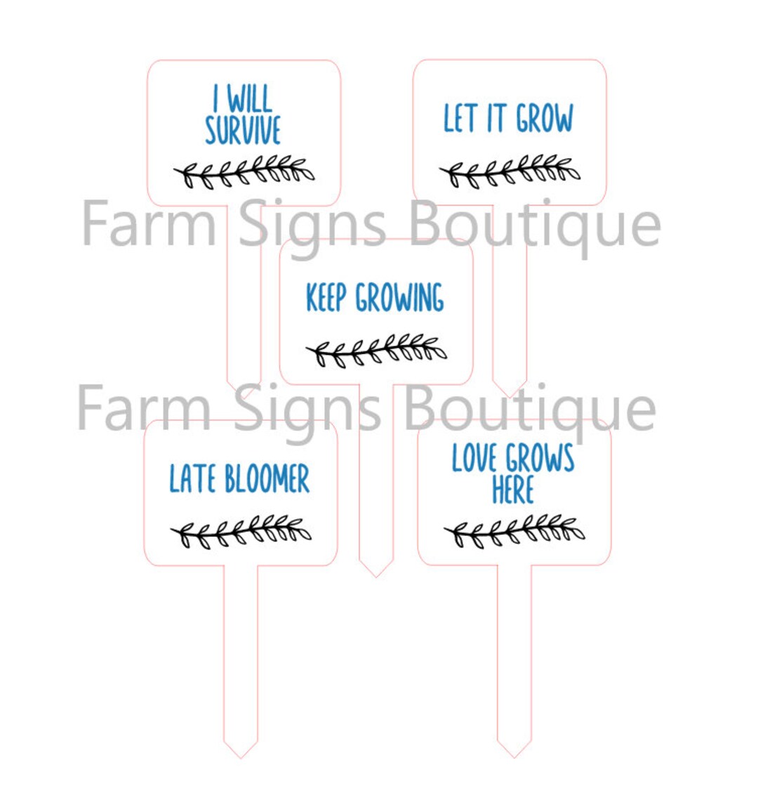 Gardening SVG, Plant Stake SVG Vine Set 8, House Plant Marker File ...