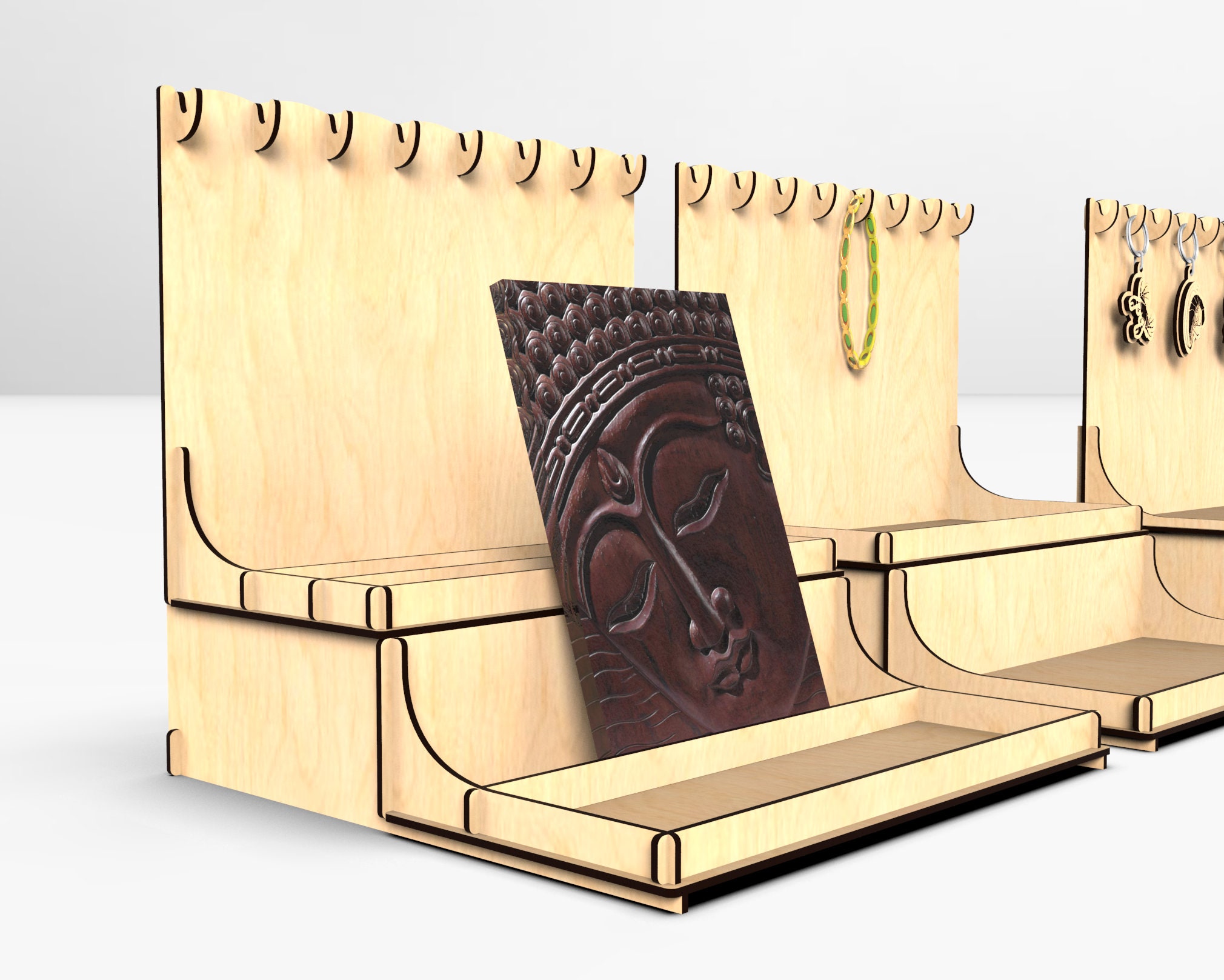 Lasercut file Display Stand Craft Keychains Merchandise Tiered | Etsy