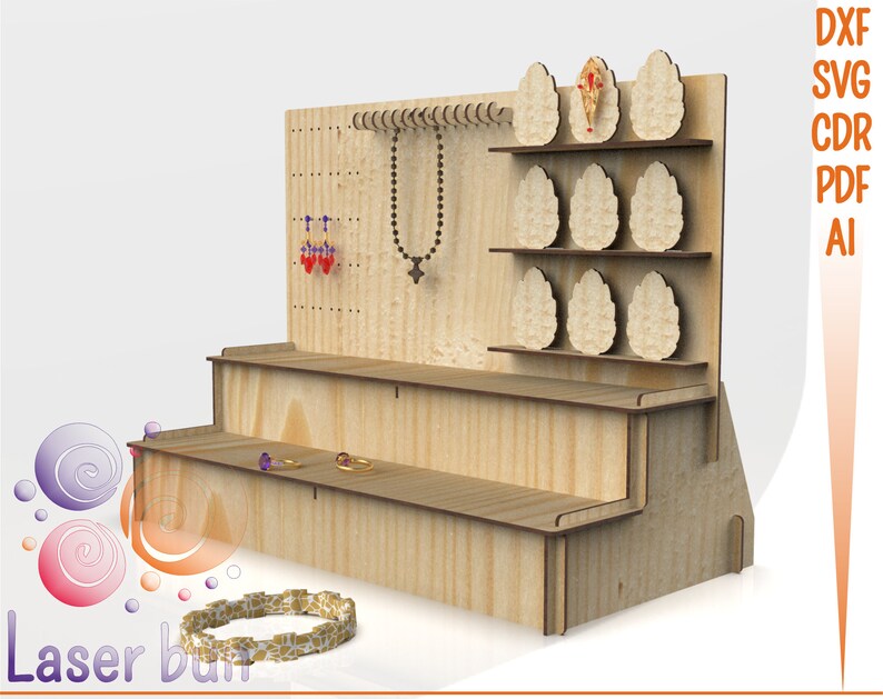 Laser files craft fair jewelry display craft show display. | Etsy