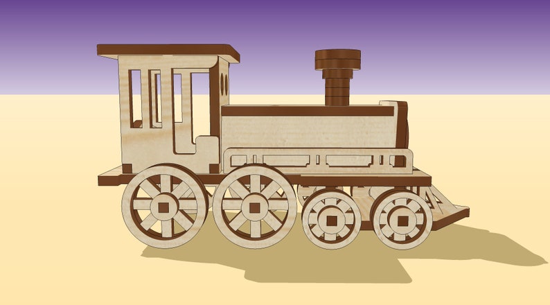 Laser files Wooden Toy Steam Train. DXF file for laser cutting | Etsy
