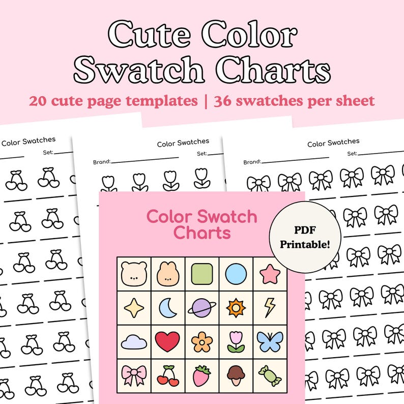 Cute Color Swatch Chart Templates - Bold & Easy Coloring Practice ...