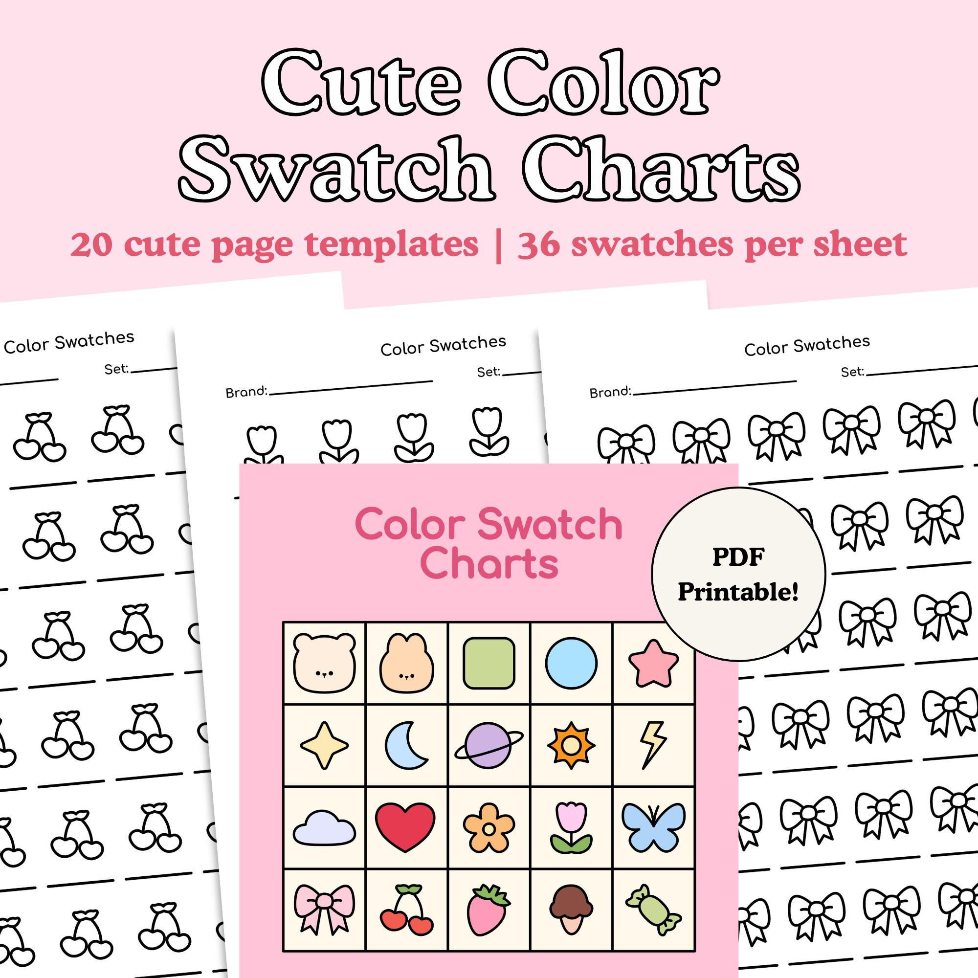 Cute Color Swatch Chart Templates - Bold & Easy Coloring Practice ...