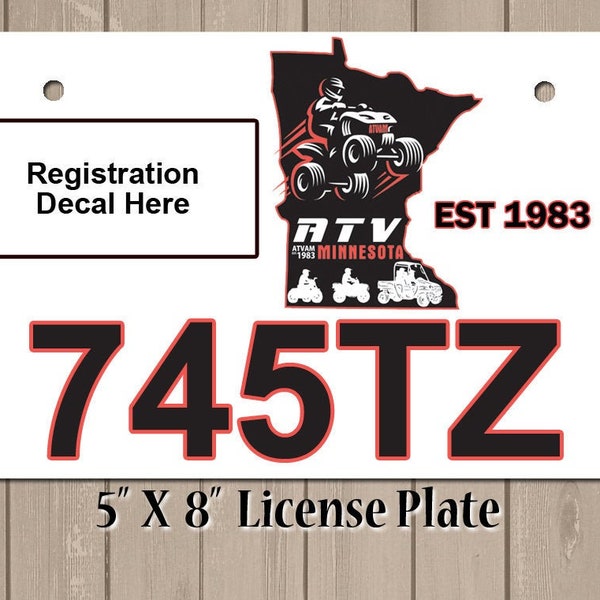 Minnesota Atv License Plate - Etsy