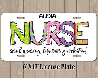 RN Nurse Custom License Plate Personalized License Plate Registered ...