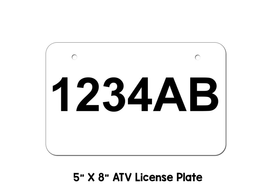 Custom ATV/UTV Plain License Plate - Etsy