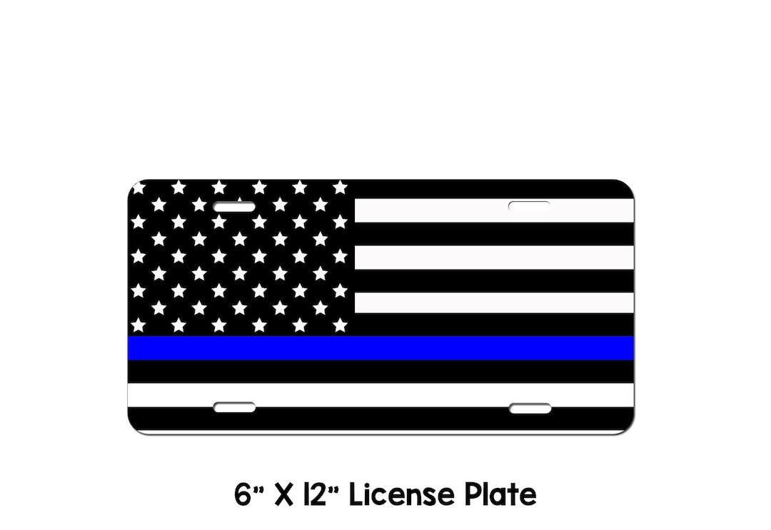 Customlicense Plate Thin Blue Line Red Line,metal Plate, Custom Car ...