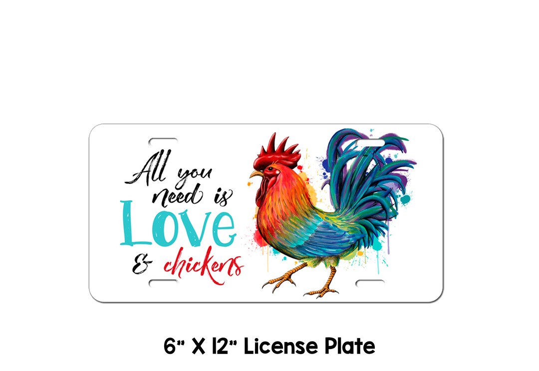 Chicken Custom License Plate Novelty Chicken, Hen, Rooster, Car Tag ...
