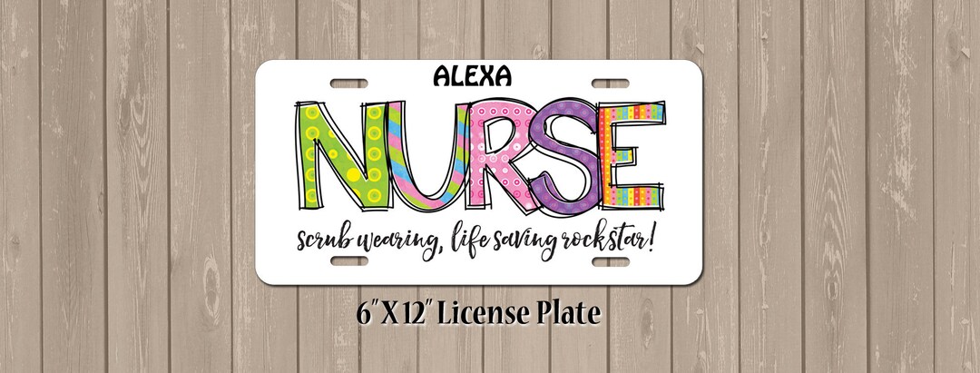 Custom Nurse License Plate, Nurse Gift, Nurse Life, Nurse, Nurse Car ...