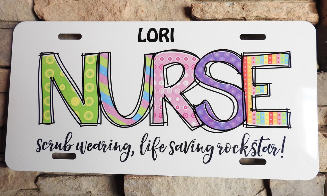 Custom nurse license plate nurse gift nurse life nurse | Etsy