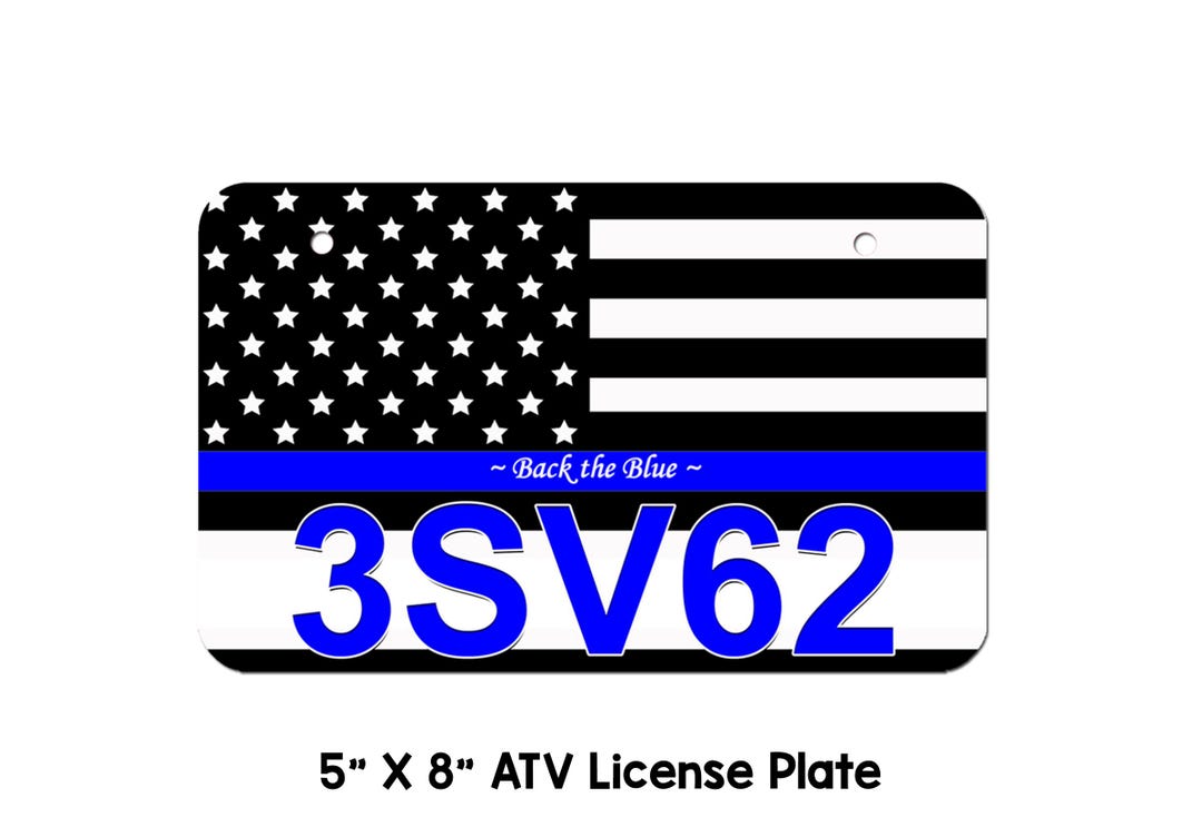 Minnesota ATV/UTV License Plate Thin Blue Line, Personalized License ...