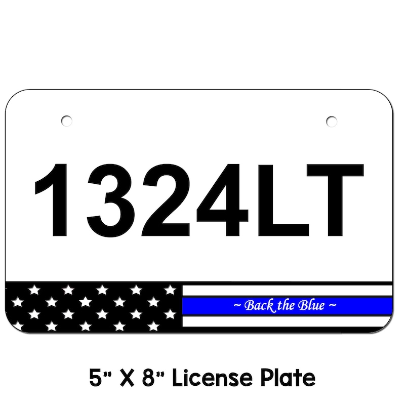 Blue and White License Plate - Etsy
