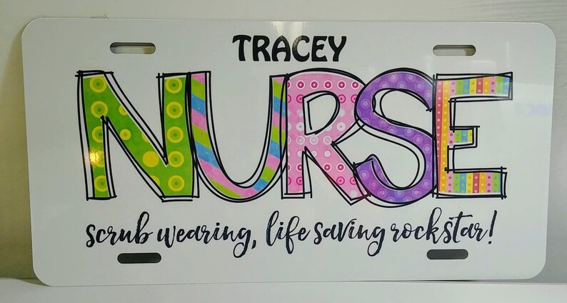 Nurse Custom License Plate Novelty Gift, Nurse Life, Nurse, Nurse Car ...
