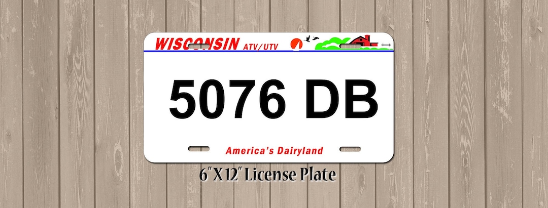 Wisconsin Atv Plate, Atv License Plate, Personalized Atv Plate, Metal ...