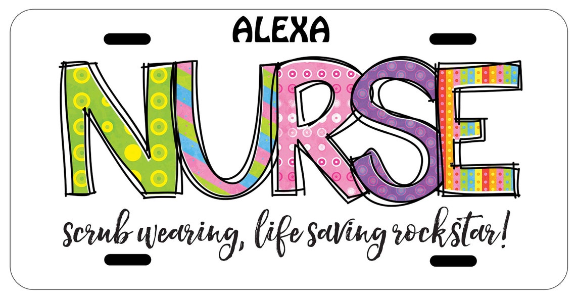 Custom Nurse License Plate Nurse Gift Nurse Life Nurse - Etsy