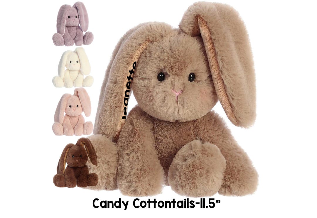 Candy Cottontails Bunny Collection Plushies Personalized Toddler Gift ...