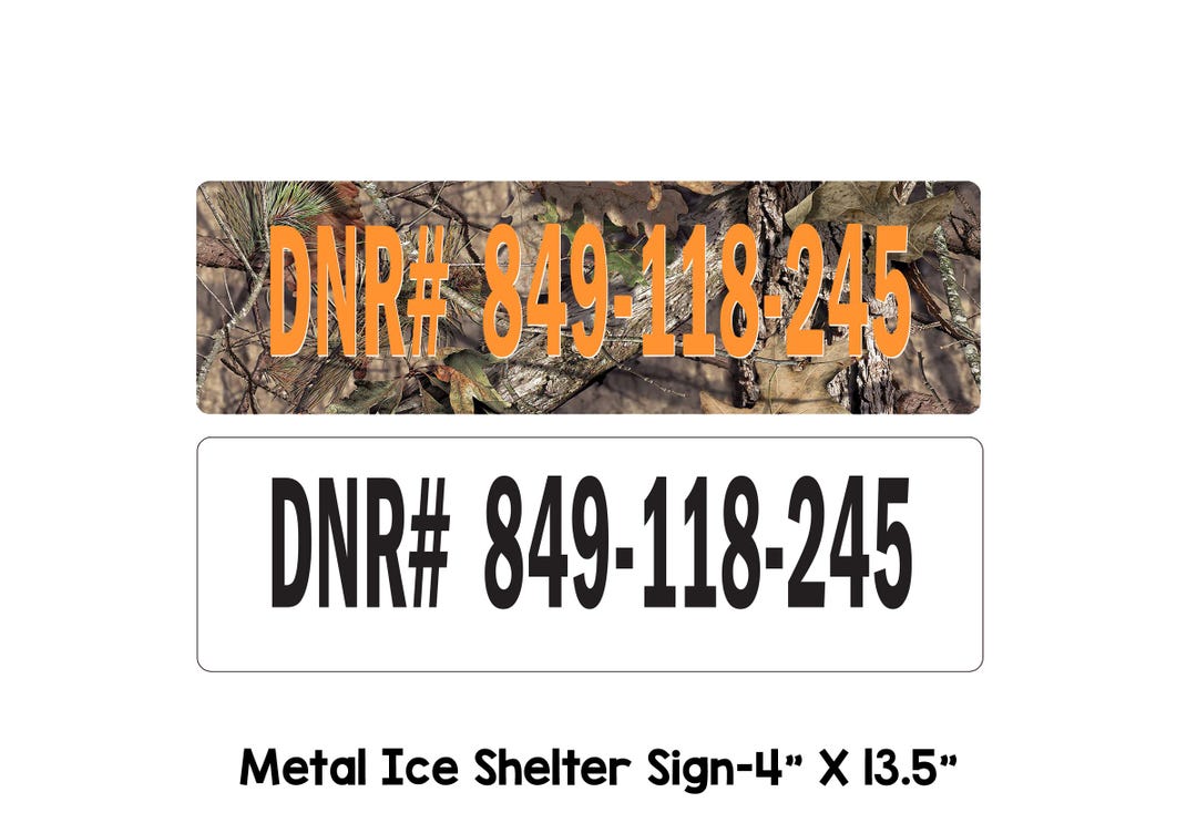 Ice Fishing Shelter Sign DNR # Sign Drivers License Ice Fishing Sign Name and Address Ice ...