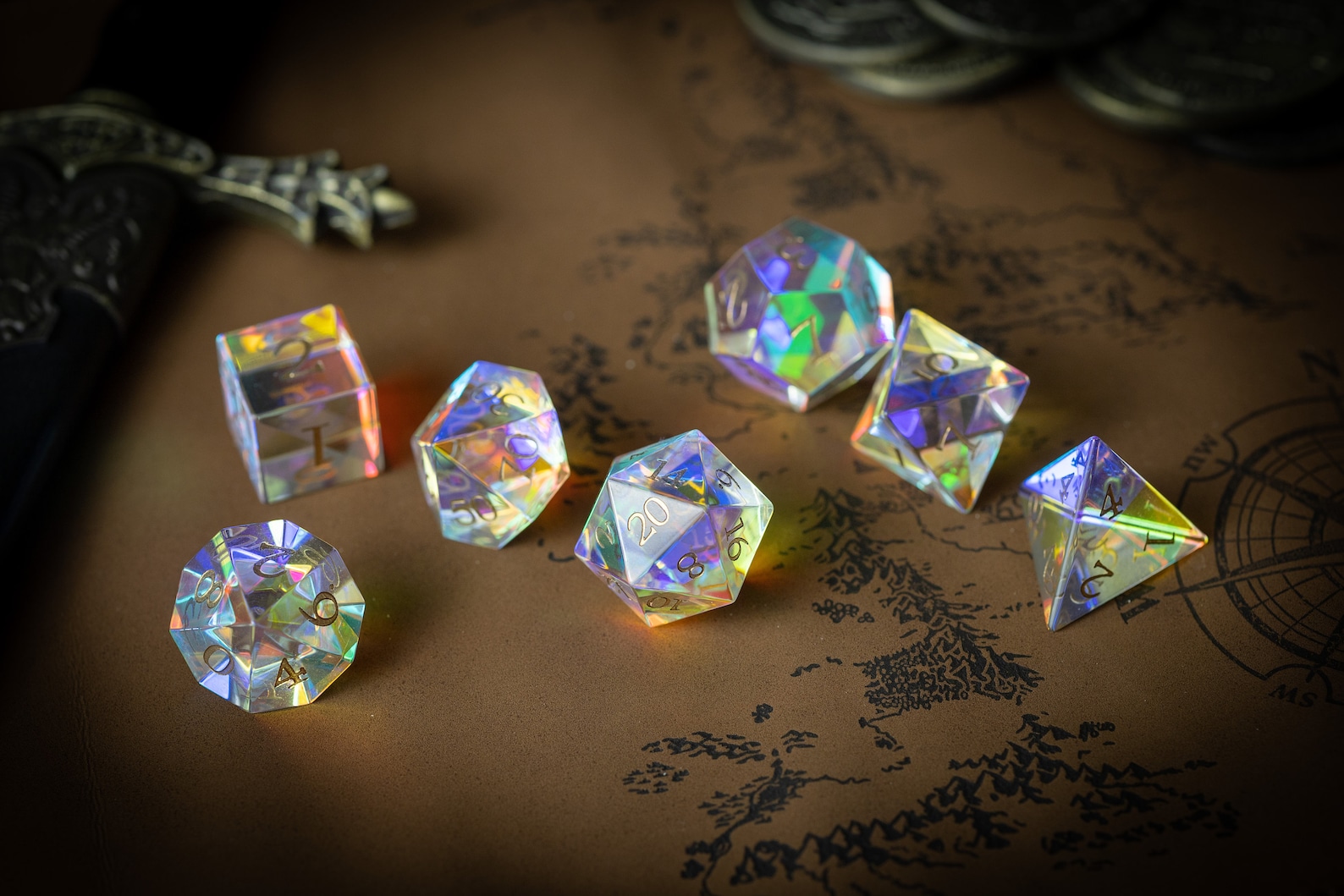 Prismatic Glass Dice Set - Etsy